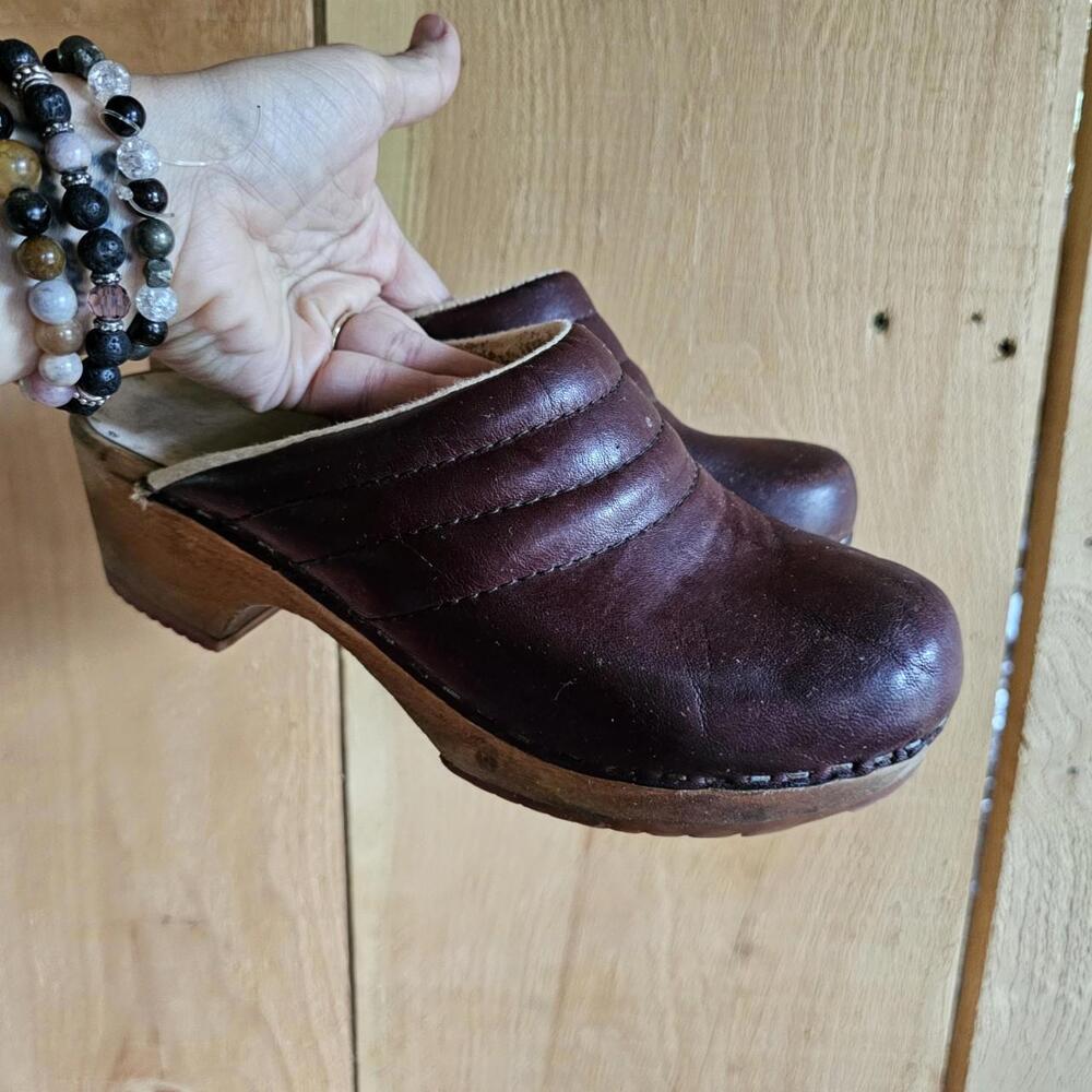 70s Clogs Olaf Daughters Hobie Clogs Leather Size 5/5… - Gem
